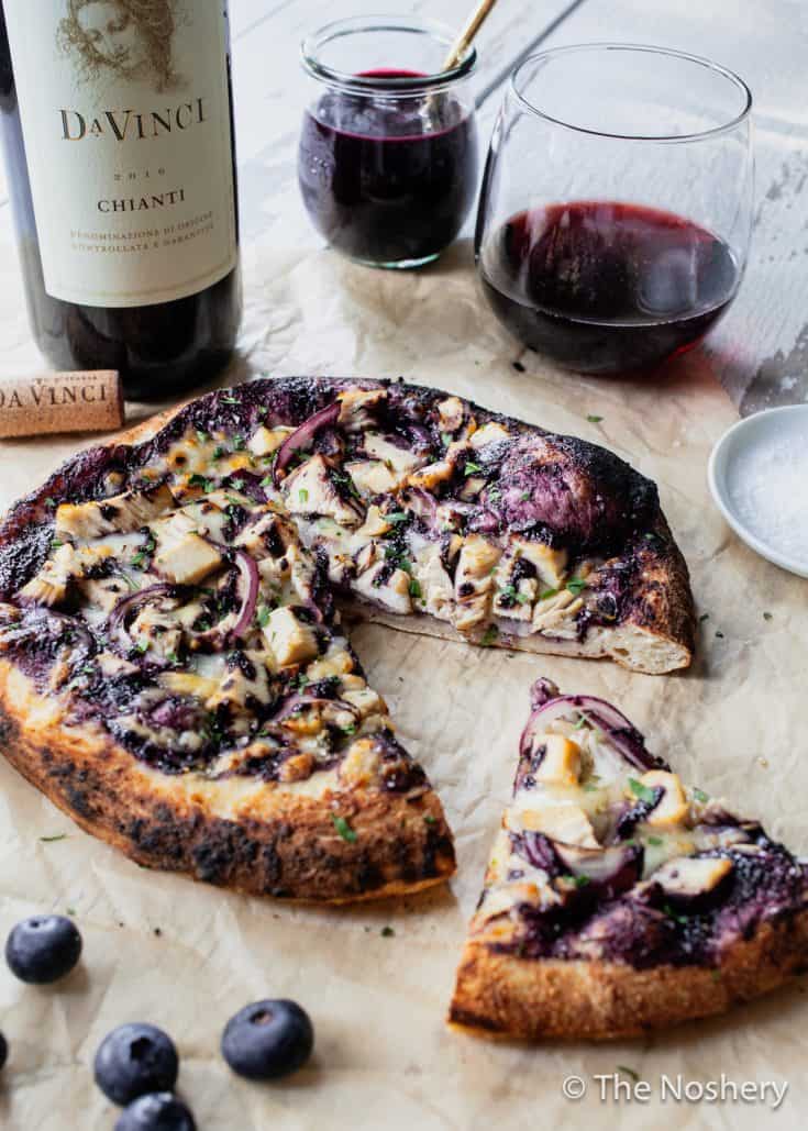 Blueberry Balsamic BBQ Chicken Pizza - The Noshery