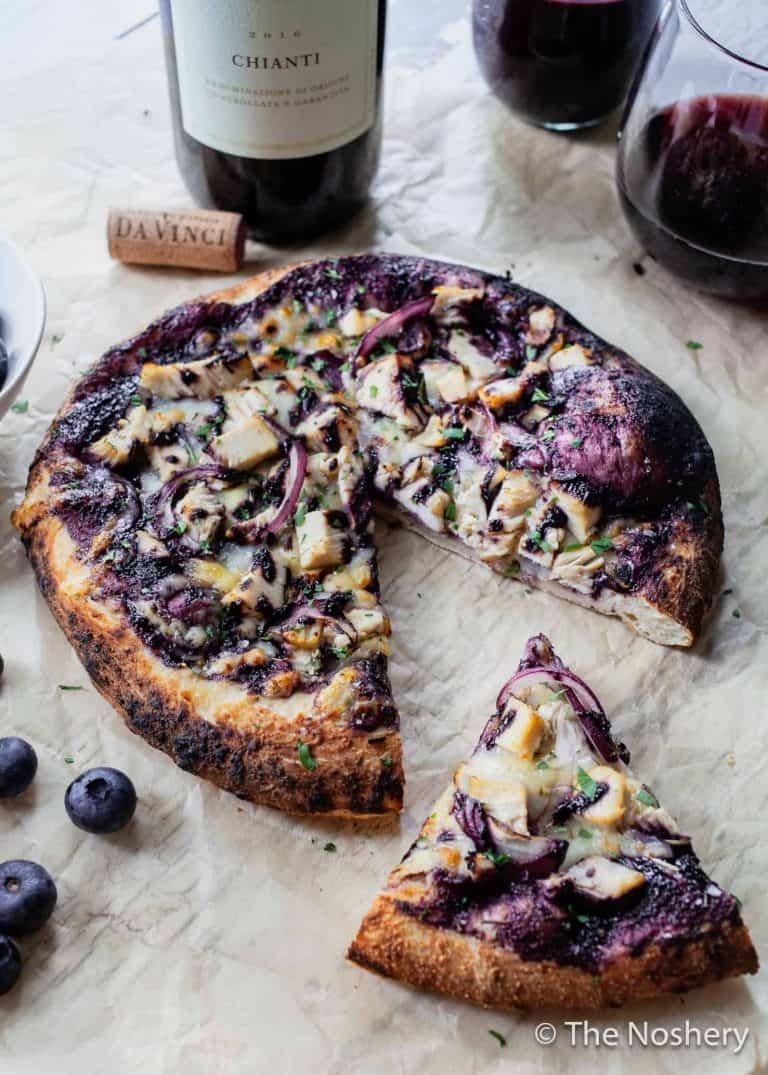 Blueberry Balsamic BBQ Chicken Pizza - The Noshery