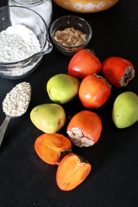 Persimmon and Pear Big Crumb Ginger Crumble - The Noshery