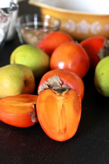 Persimmon and Pear Big Crumb Ginger Crumble - The Noshery