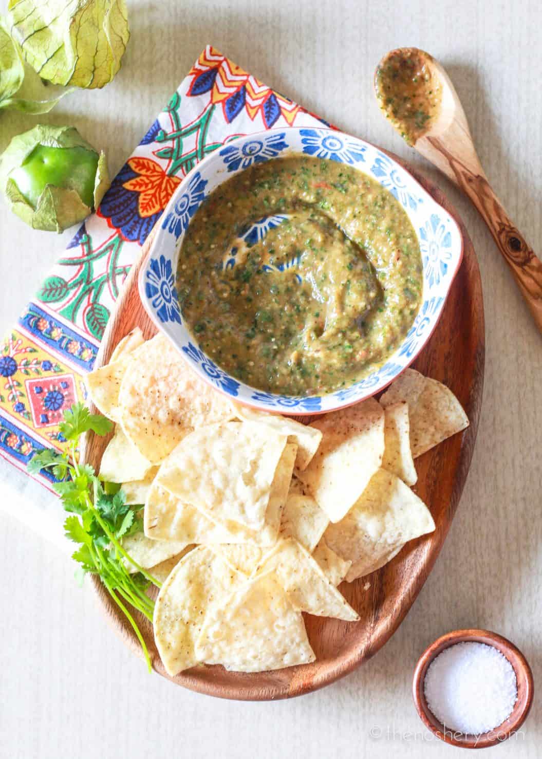 Roasted Tomatillo Salsa Verde - The Noshery