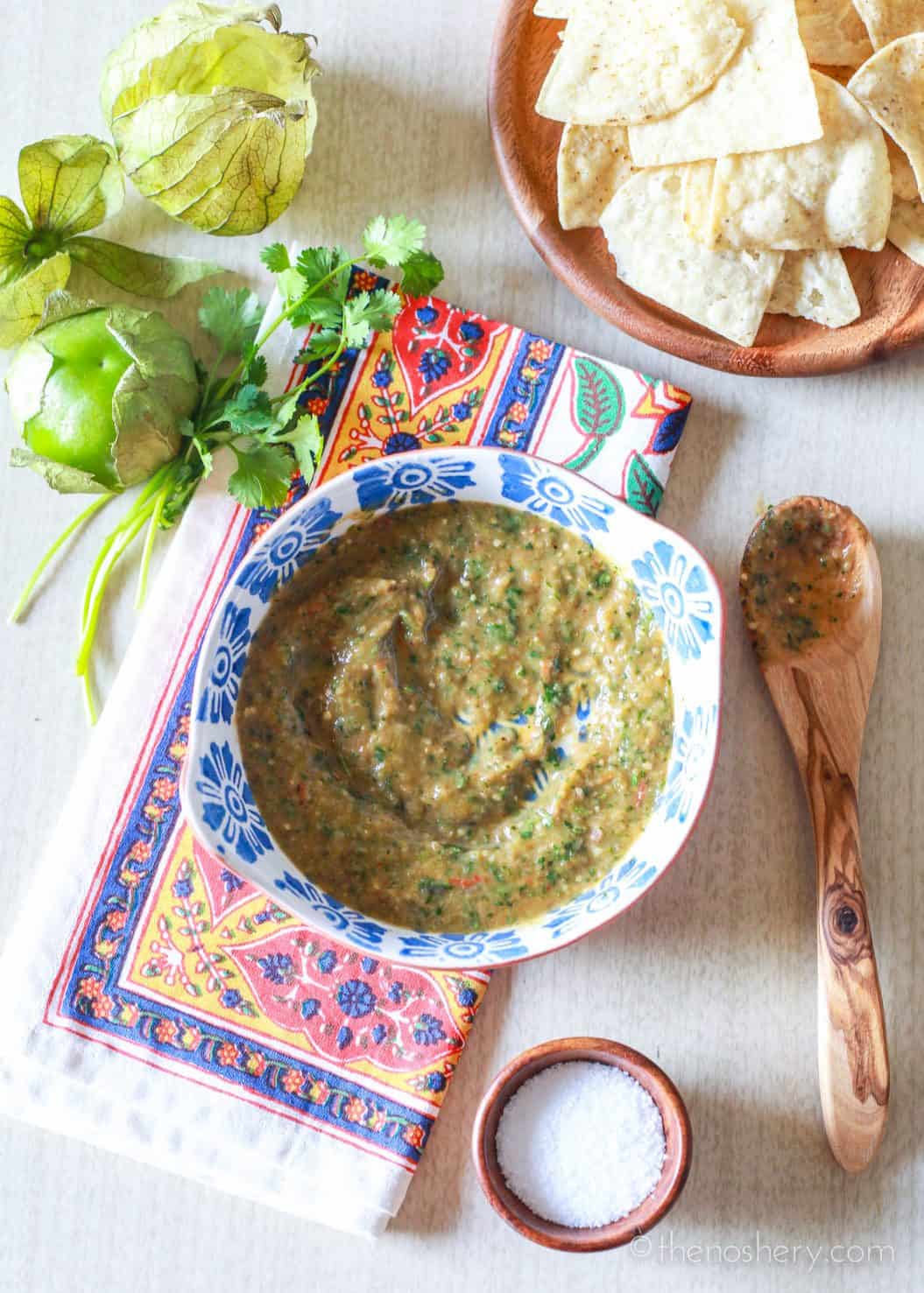 Roasted Tomatillo Salsa Verde - The Noshery