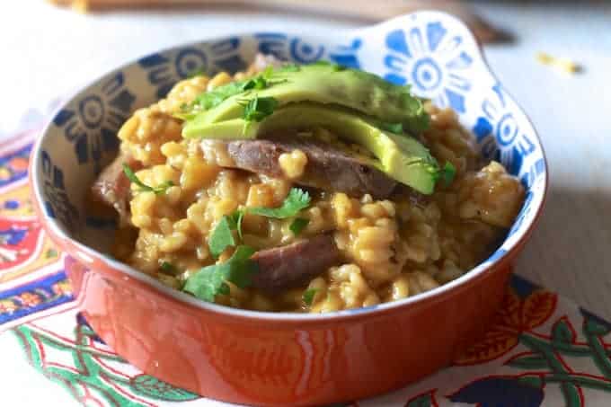 Risotto Criollo (Ripe Plantains and Steak) - The Noshery
