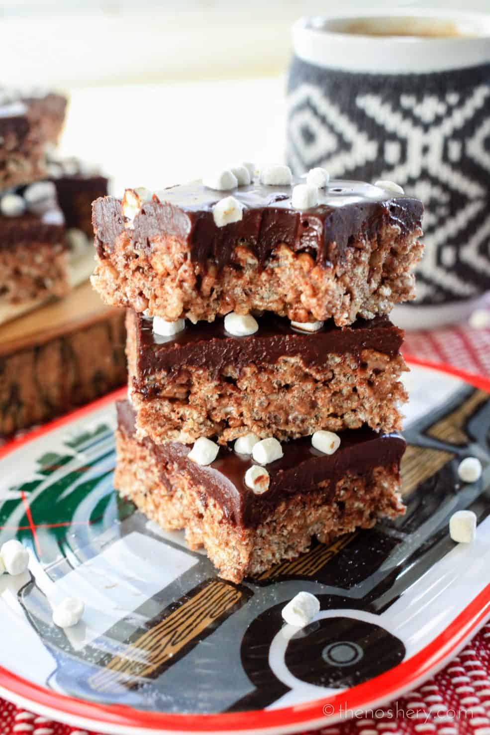 Hot Chocolate Crispy Treats - The Noshery