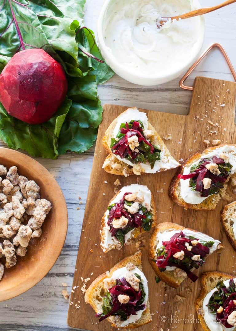 Balsamic Beets & Goat Cheese Toasts - The Noshery