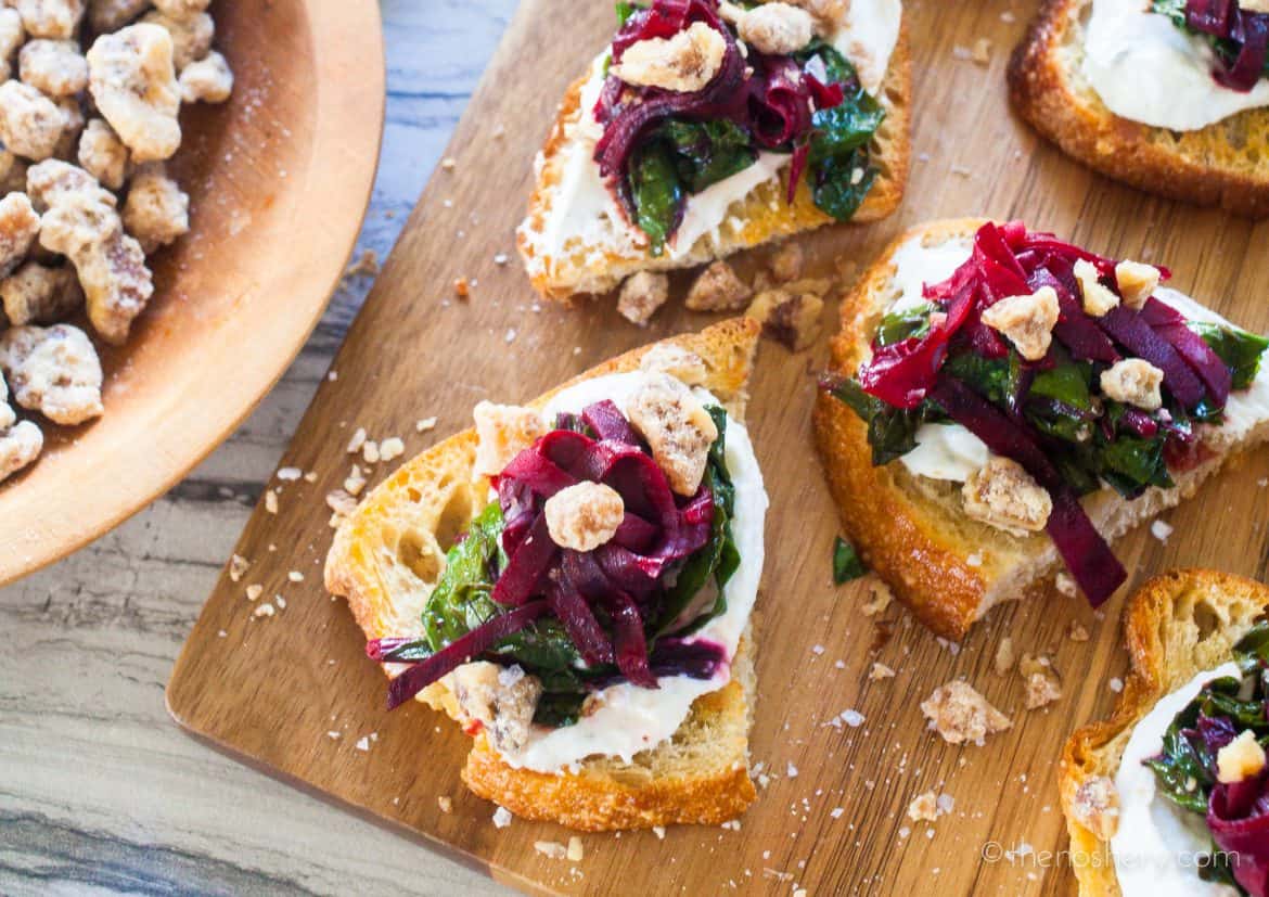 Balsamic Beets & Goat Cheese Toasts - The Noshery