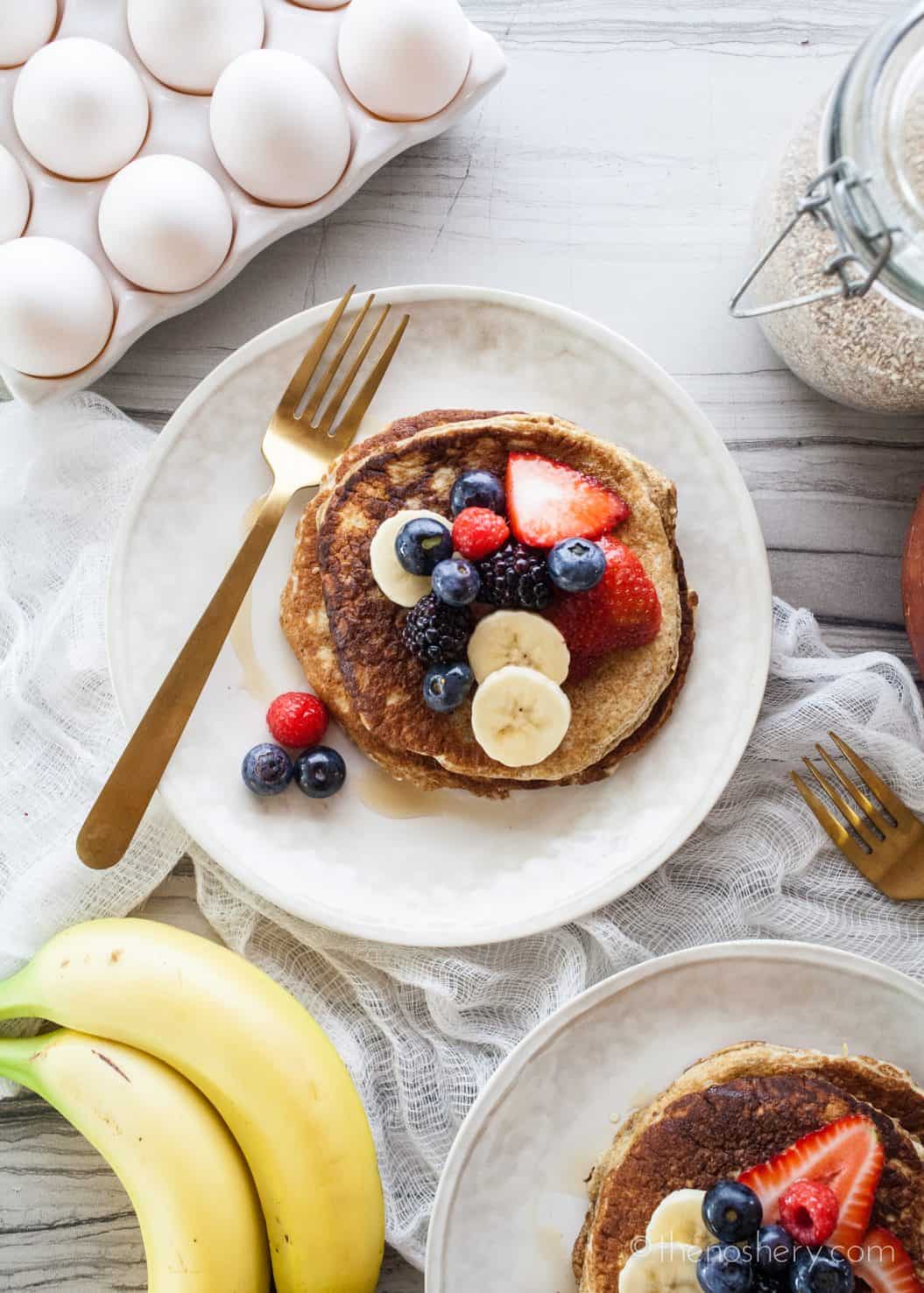 Multigrain Protein Pancakes - The Noshery