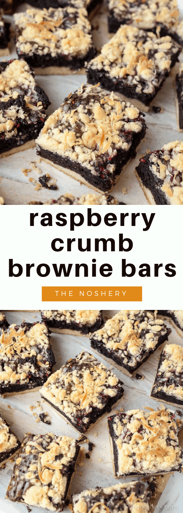 Raspberry Crumb Brownie Bars - The Noshery
