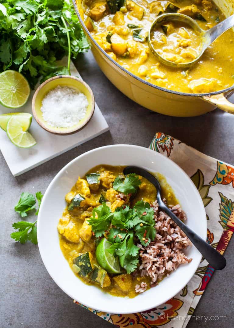 Chicken and Acorn Squash Coconut Curry - The Noshery