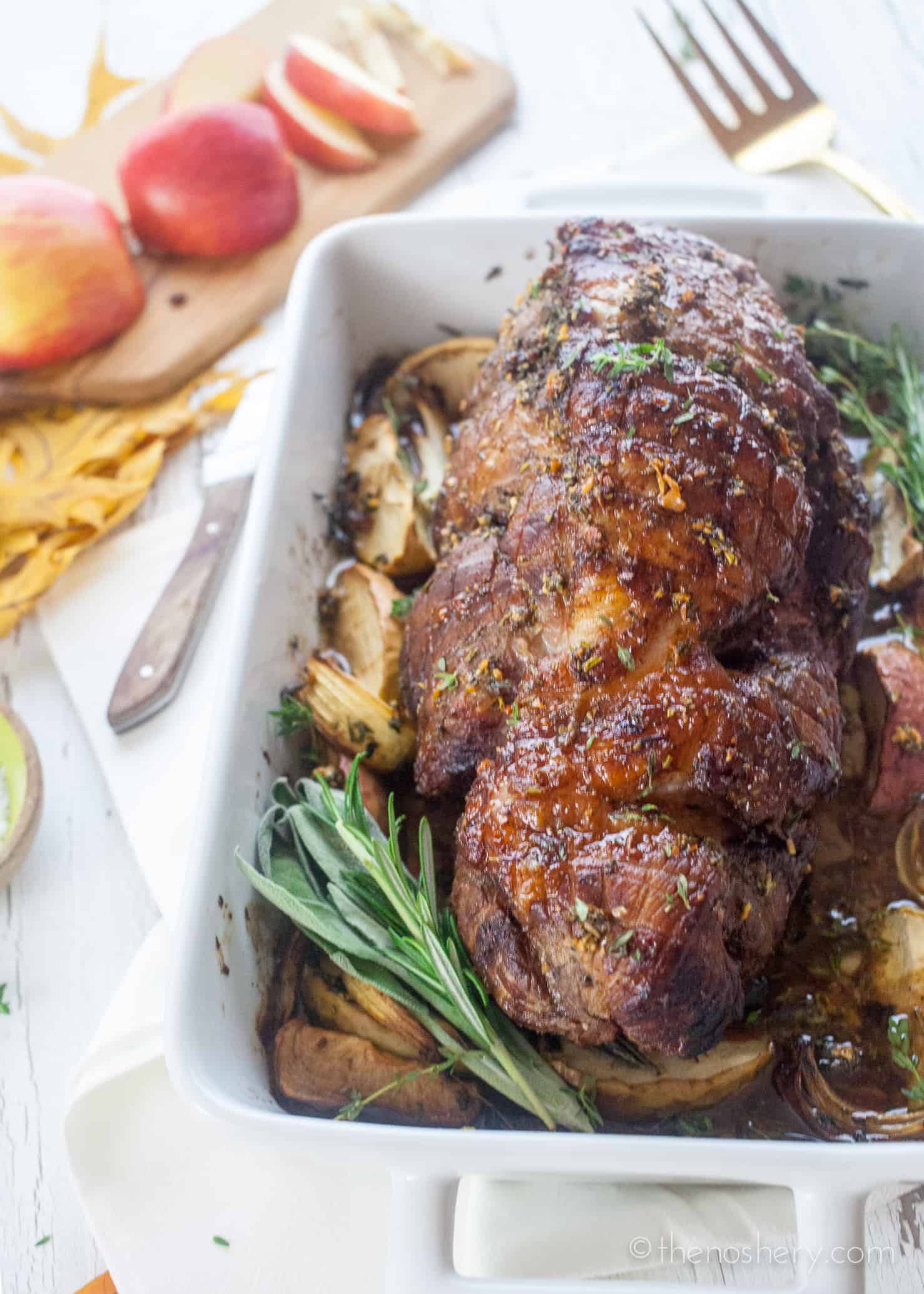 Slow Roasted Apple Cider Pork Shoulder - The Noshery