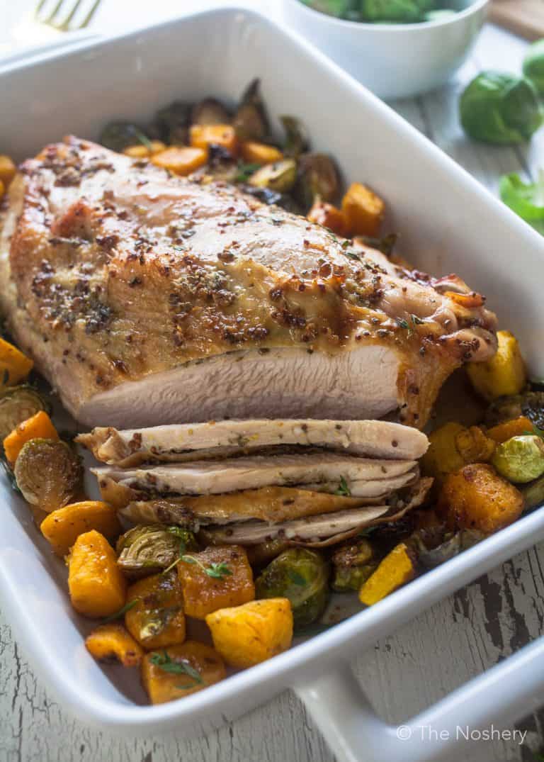 Mustard & Sage Roast Turkey Breast with Fall Vegetables - The Noshery