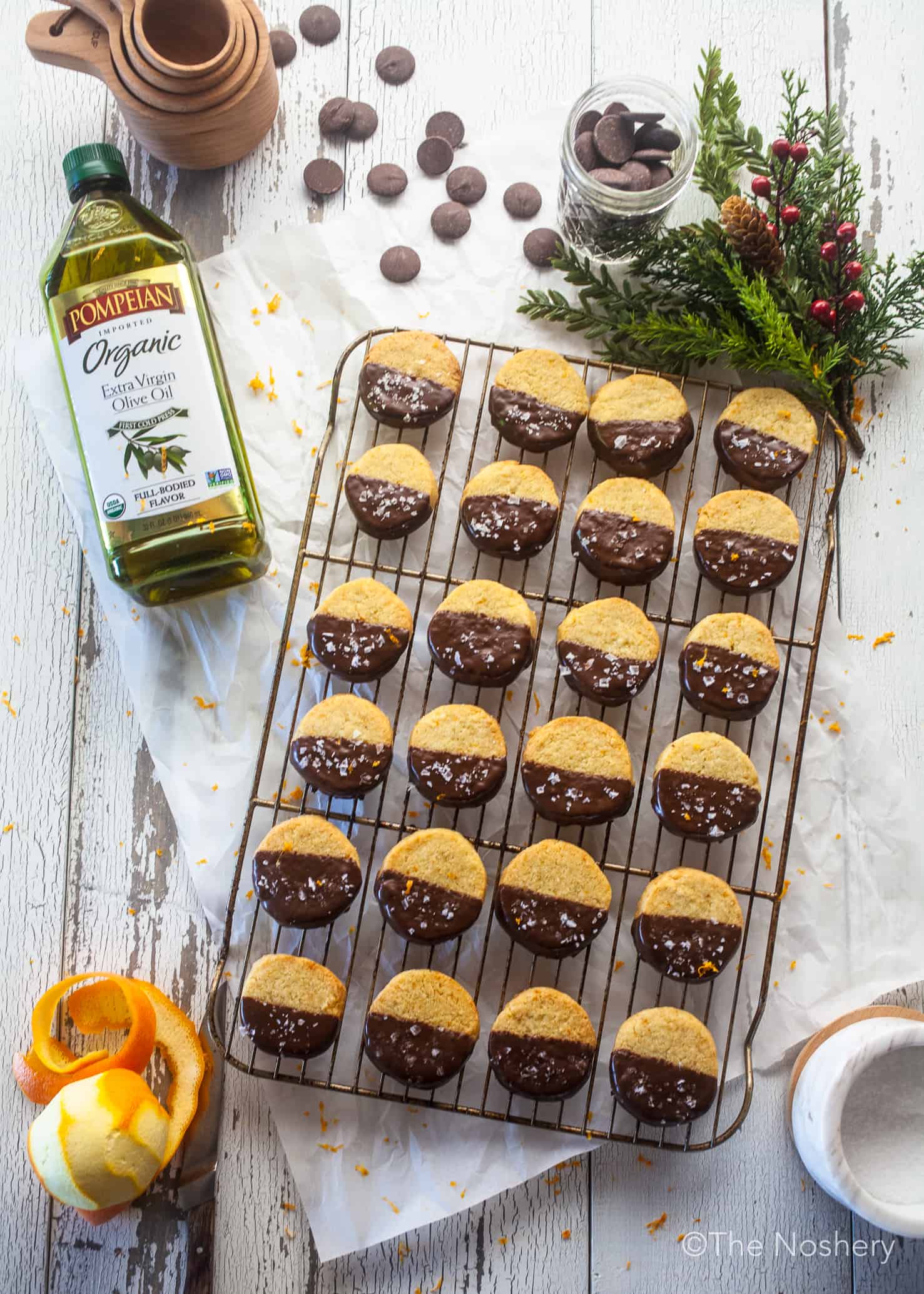 Orange and Dark Chocolate Olive Oil Cookies - The Noshery
