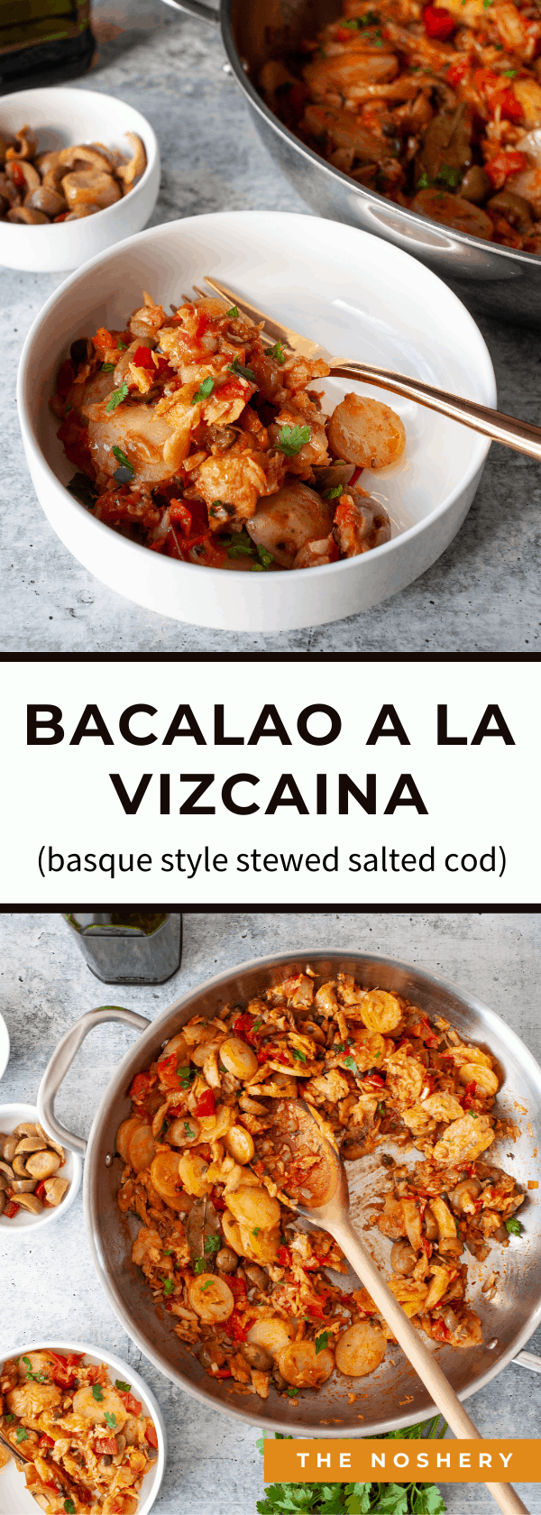 Bacalao a la Vizcaina (Basque Style Stewed Salted Cod) - The Noshery
