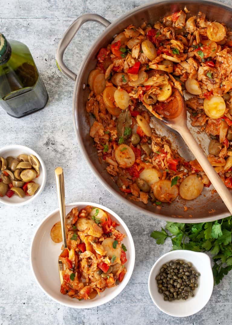 Bacalao a la Vizcaina (Basque Style Stewed Salted Cod) - The Noshery