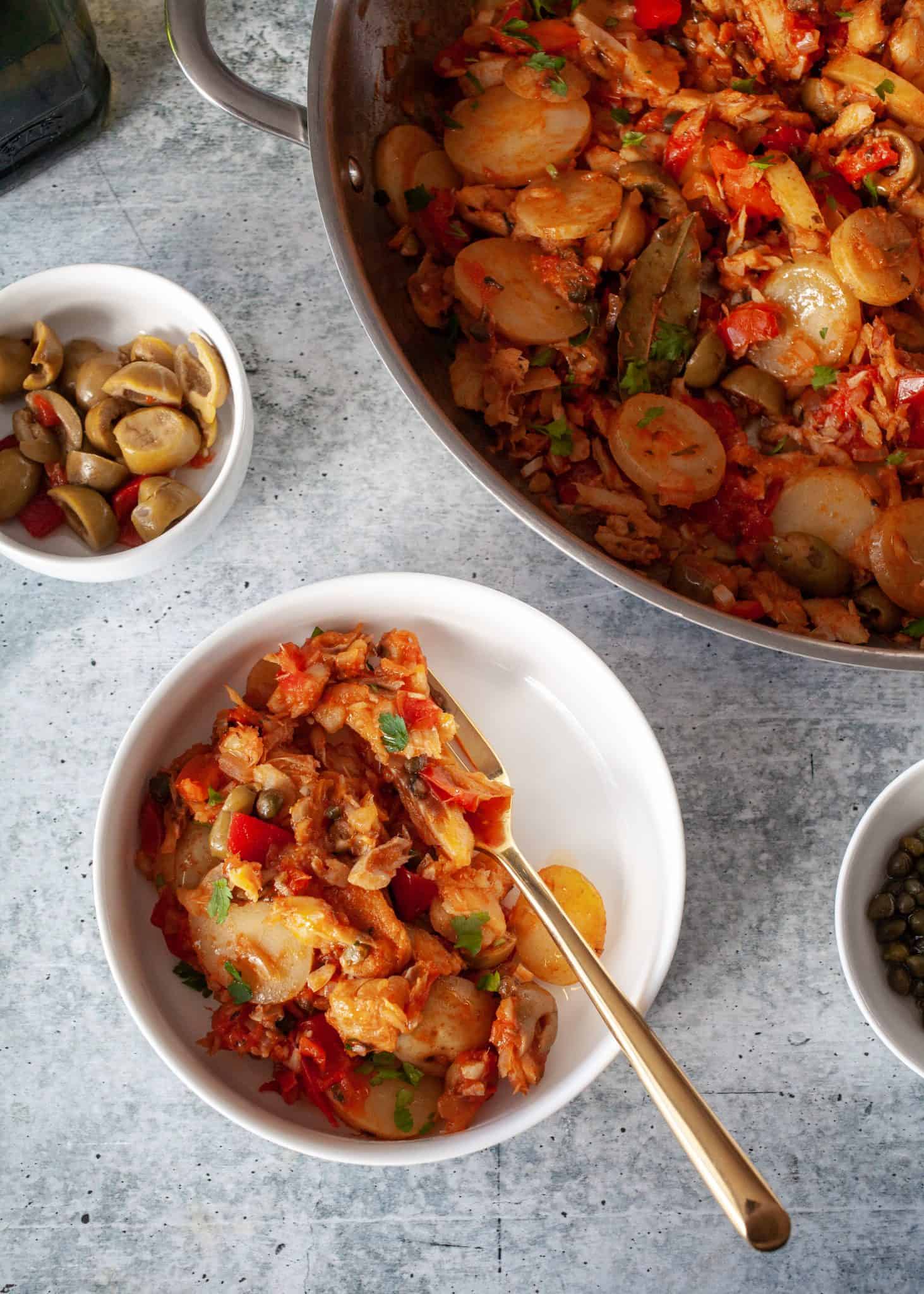 Bacalao a la Vizcaina (Basque Style Stewed Salted Cod) - The Noshery